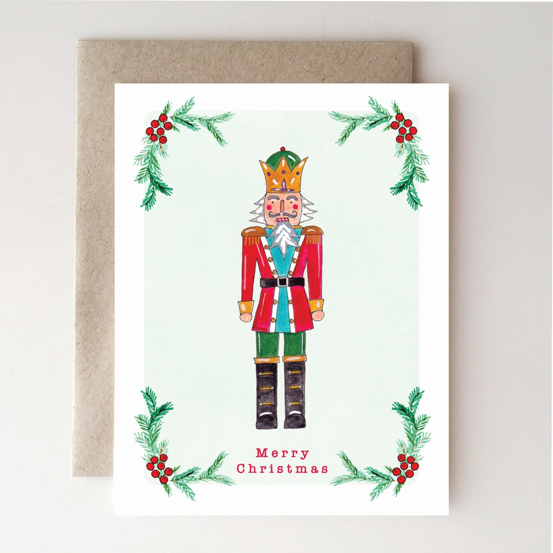Nutcracker Christmas Card - Nutcracker Ballet - Watercolor - Handmade ...