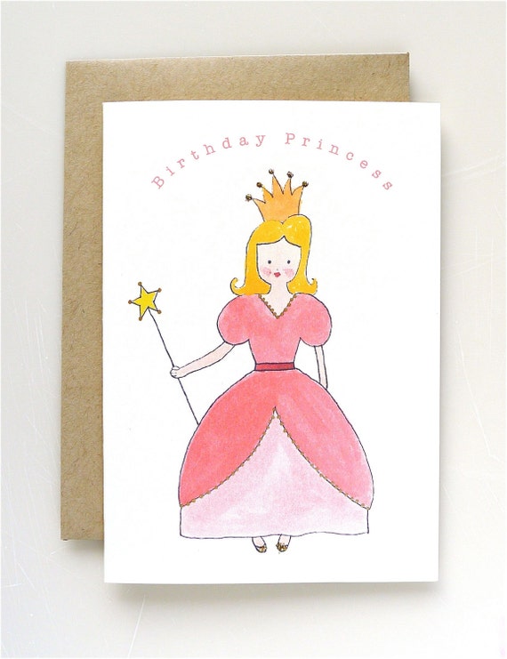 Birthday Princess Card girls birthday princess wand | Etsy