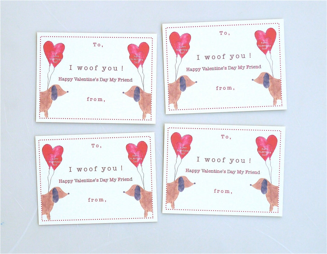 PRINTABLE I Woof You -printable Cards for Kid's Valentine's Day ...