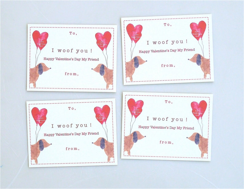 PRINTABLE I Woof You -printable Cards for Kid's Valentine's Day ...