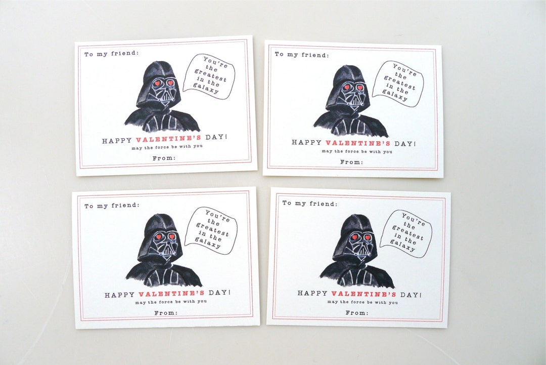 Darth Vader Valentine Cards for Kids – Star Wars Printable (digital ...