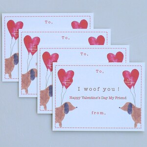 PRINTABLE I Woof You printable Cards for Kid's Valentine's Day School ...