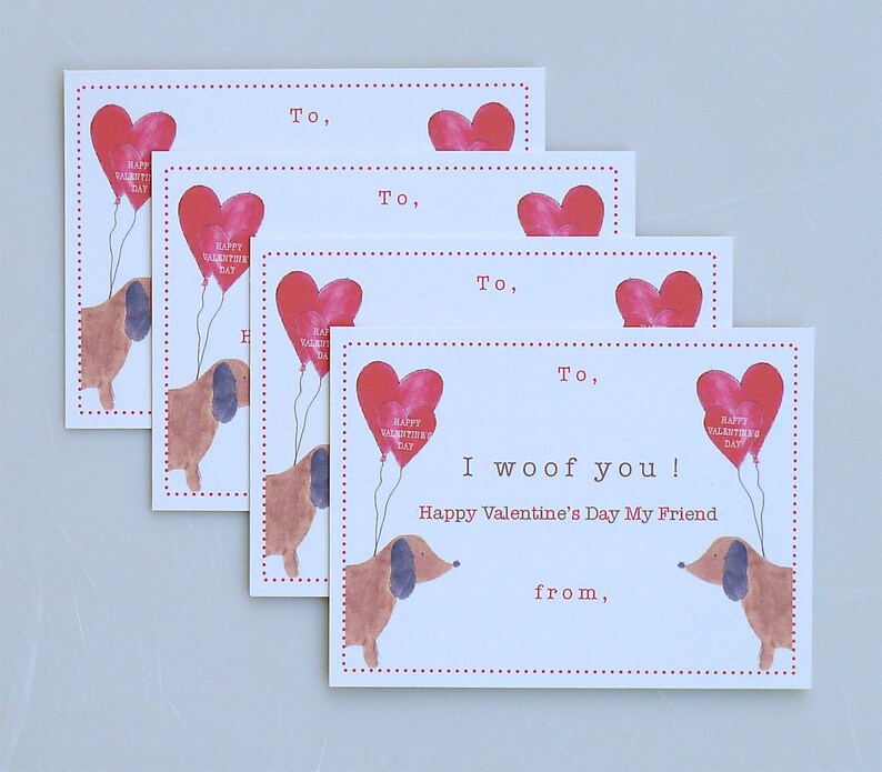 PRINTABLE I Woof You -printable Cards for Kid's Valentine's Day ...