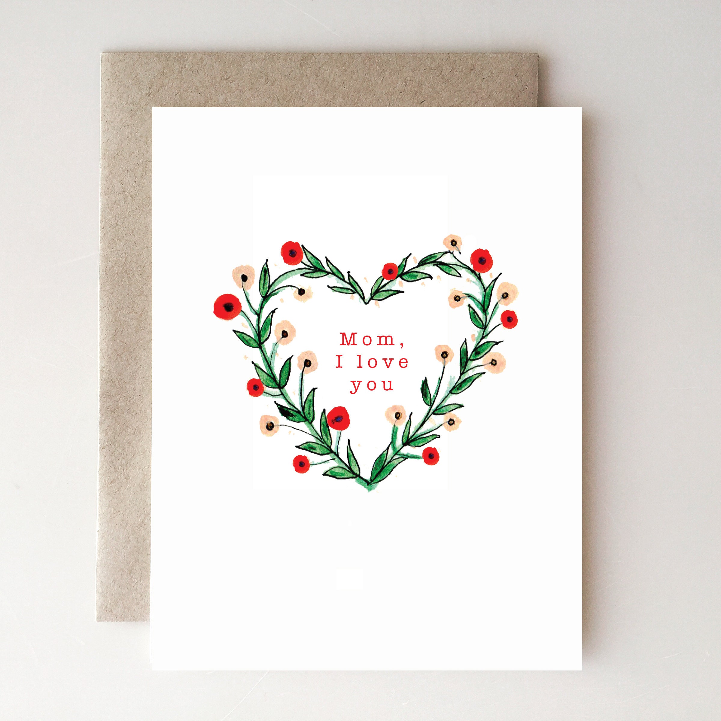 Mother's Day Card mom I Love You Mom Love Handmade | Etsy