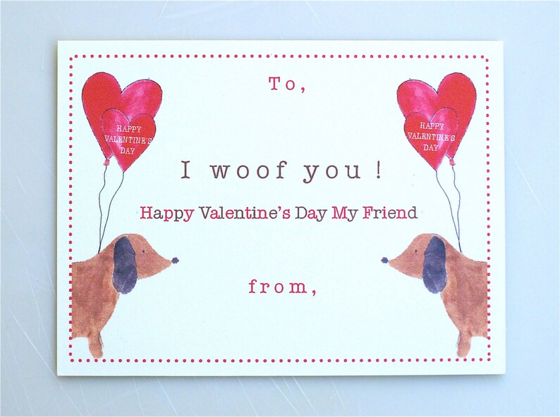 PRINTABLE I Woof You -printable Cards for Kid's Valentine's Day ...