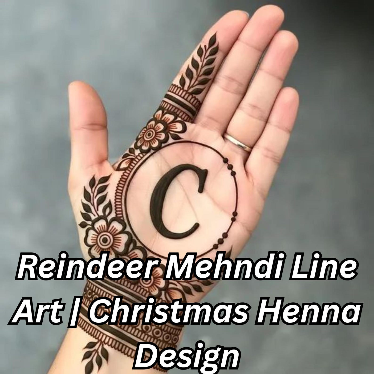 Reindeer Mehndi Line Art | Christmas Henna Design | Festive Hand Mehndi ...