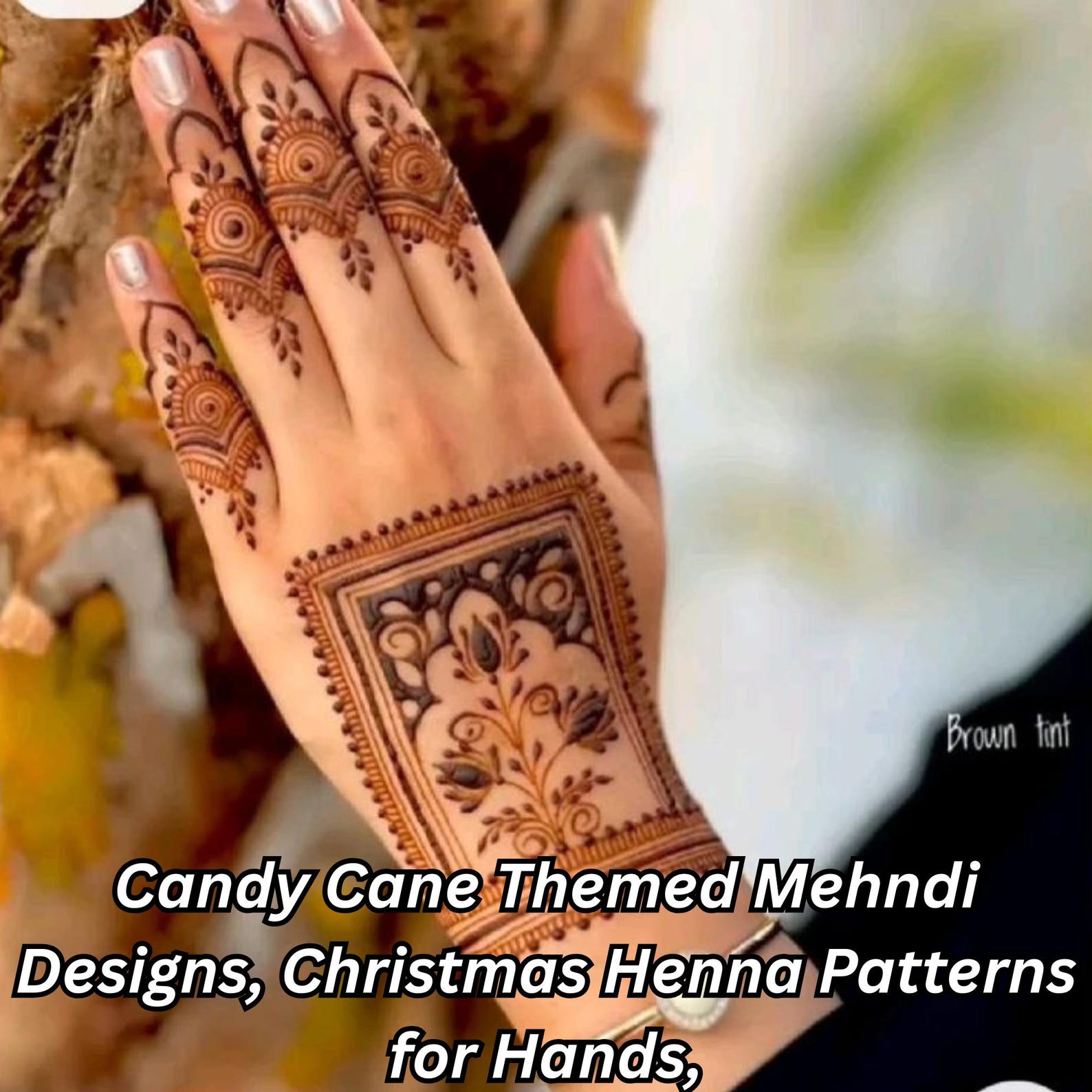 Candy Cane Themed Mehndi Designs, Christmas Henna Patterns for Hands ...