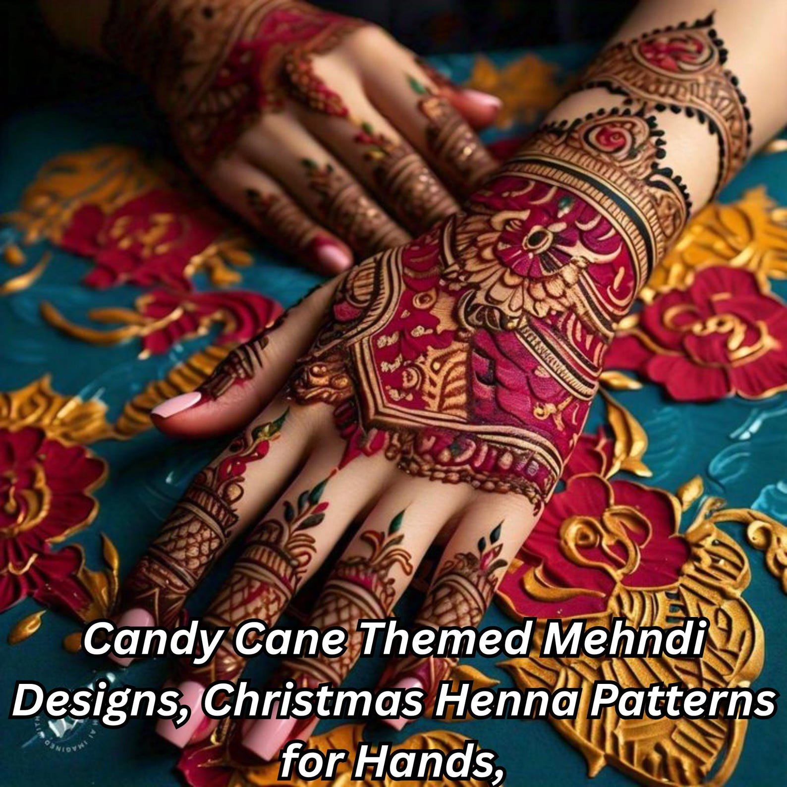 Candy Cane Themed Mehndi Designs, Christmas Henna Patterns for Hands ...
