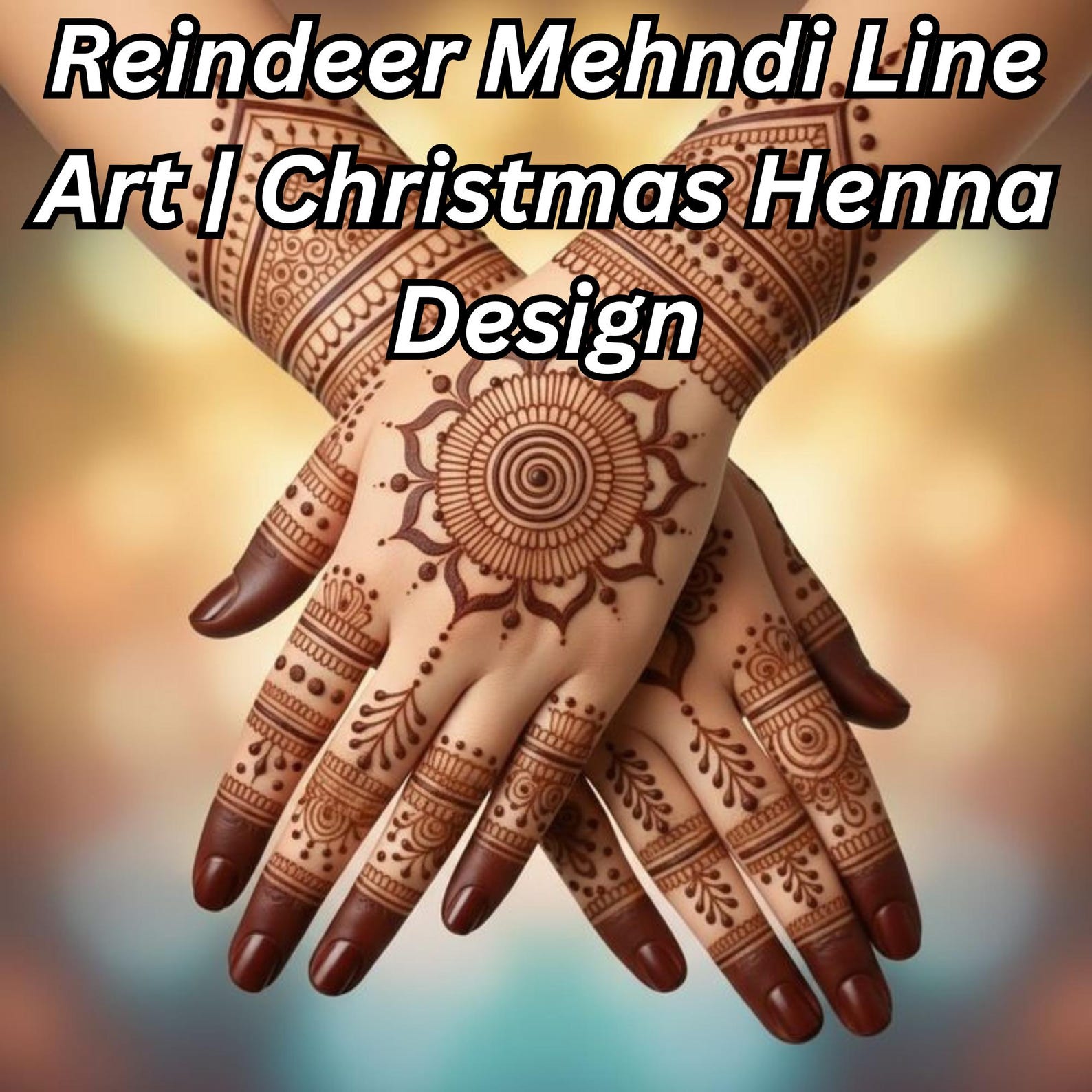 Reindeer Mehndi Line Art | Christmas Henna Design | Festive Hand Mehndi ...
