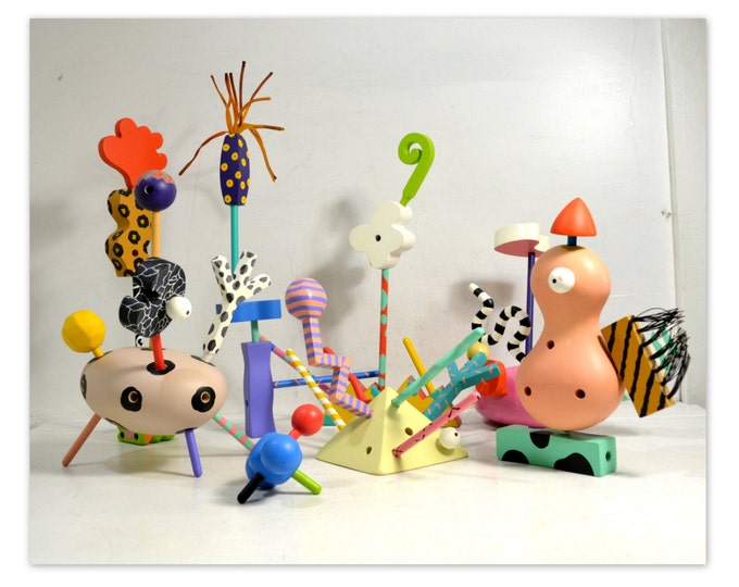 Vintag Zolo Painted Wood Toy Set // 50 Pieces by Higashi Glaser Design ...
