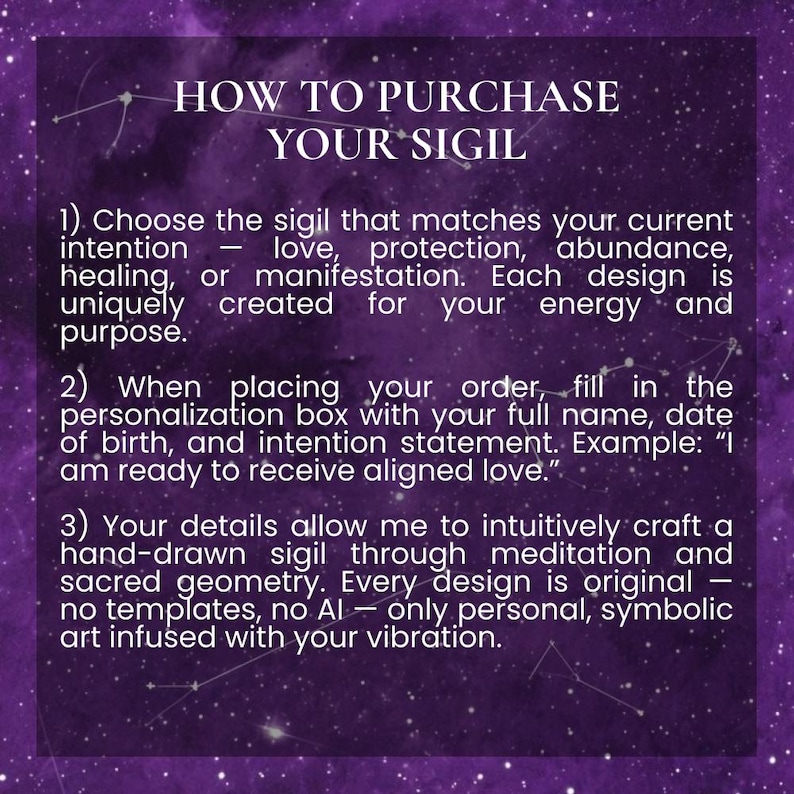 Custom Sigil Drawing: Personalized Spiritual Art for Manifestation ...