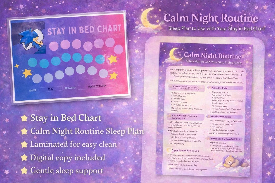 Stay in Bed Chart for Children | Physical Laminated Chart + Digital ...