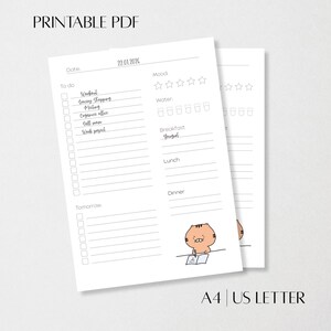 Cat Illustration Daily To-do List | Printable Task Planner (A4/US ...