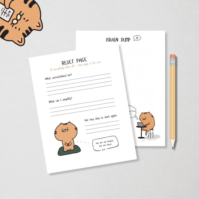 ADHD Planner Digital PDF | Brain Dump Focus Pages Goodnotes Template A4 ...