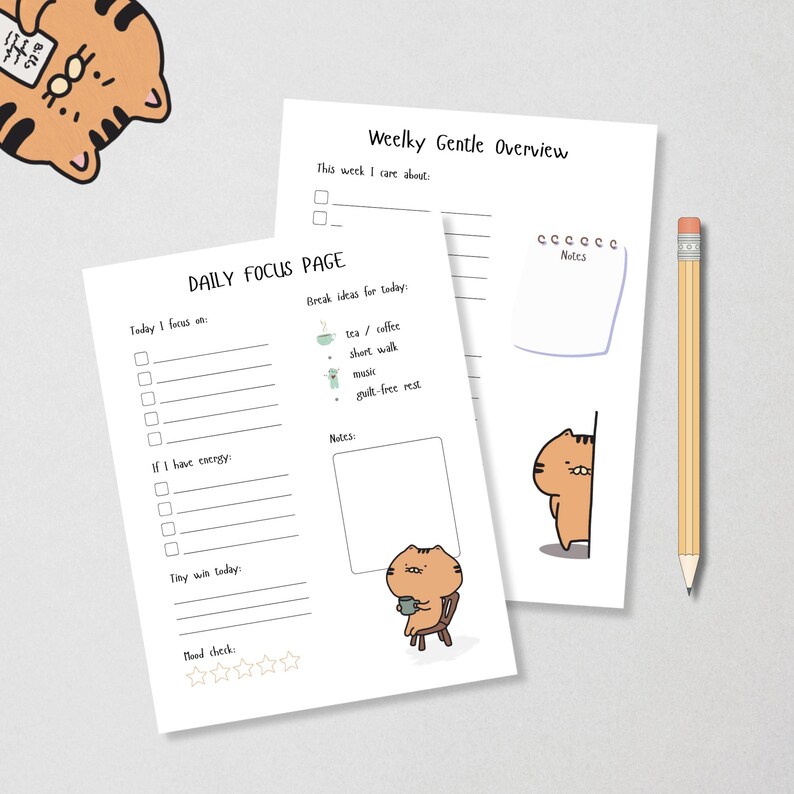 ADHD Planner Digital PDF | Brain Dump Focus Pages Goodnotes Template A4 ...