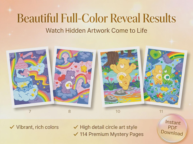 Care Bears Mystery Color by Number Book , Bisounours and Free Book ...