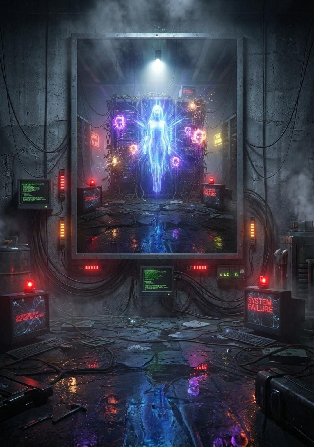 Holographic AI Goddess – System Failure Digital Art | Futuristic Sci-fi ...