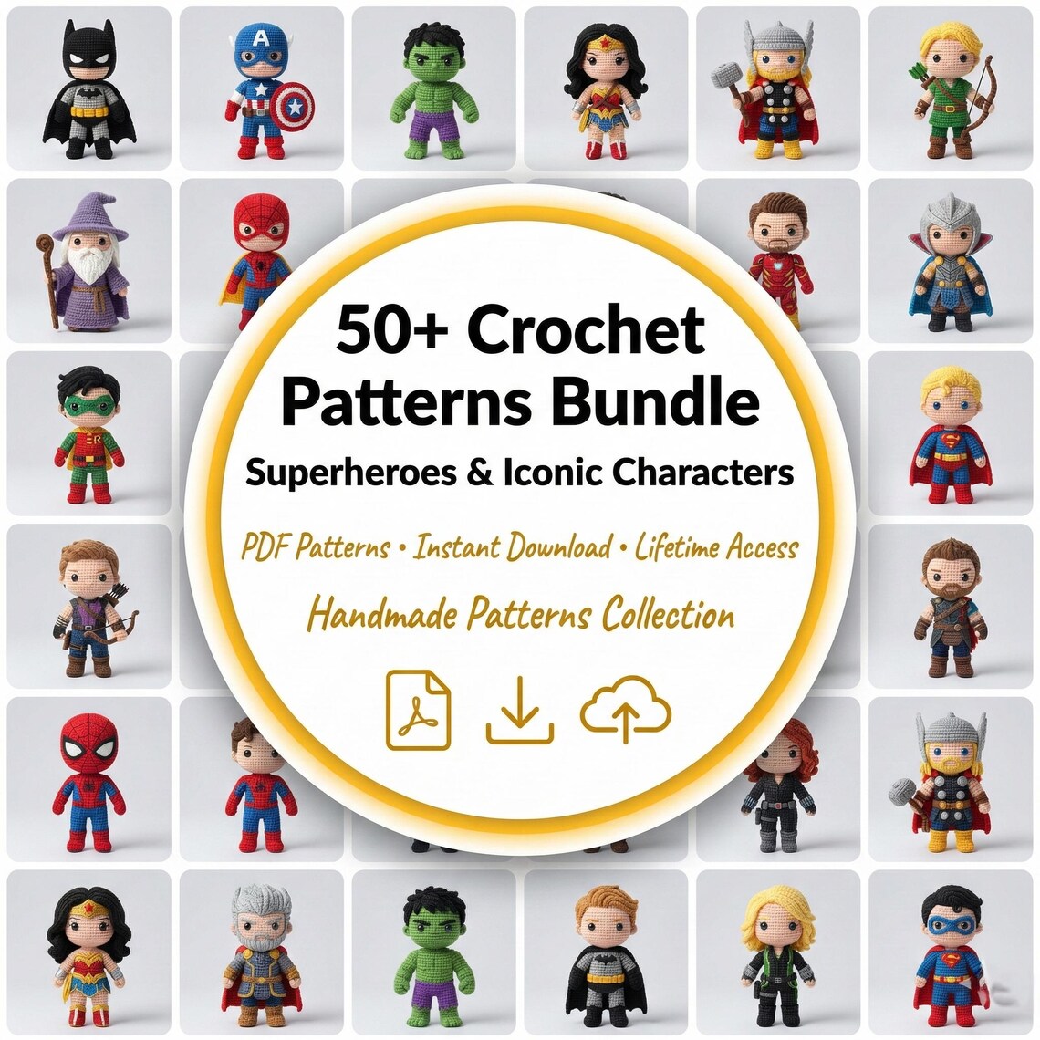 50 Crochet Patterns Bundle | Superheroes & Iconic Characters PDF ...