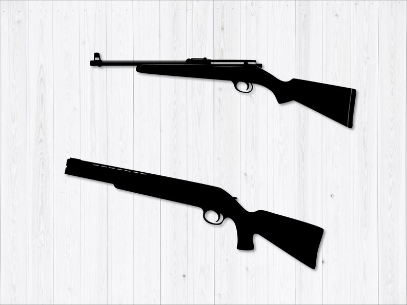 Gun Silhouettes SVG DXF Bundle | Rifle & Pistol Vector Files for Laser ...