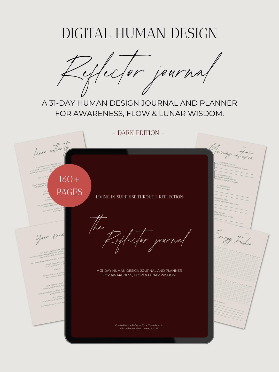Human Design Reflector Journal/planner — Dark Cover - Etsy