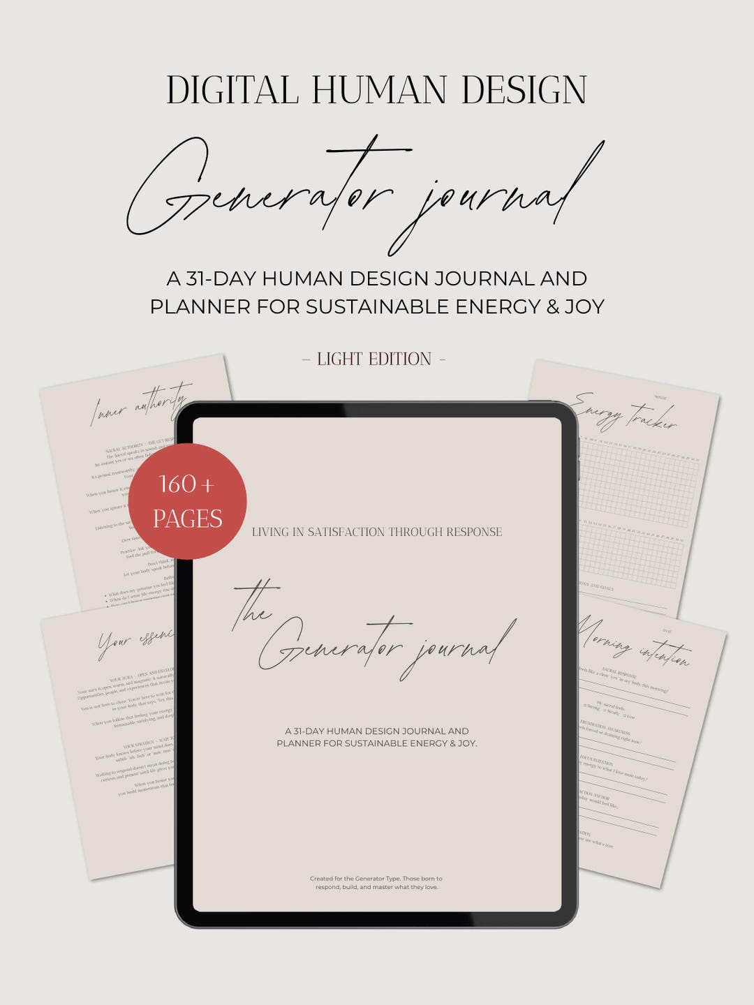 Human Design Generator Journal/planner — Light Cover - Etsy