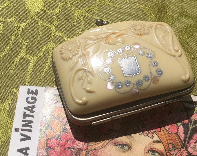FRENCH Art Nouveau 1800s/1910s Women COIN WALLET ~ Carved Celluloid ...