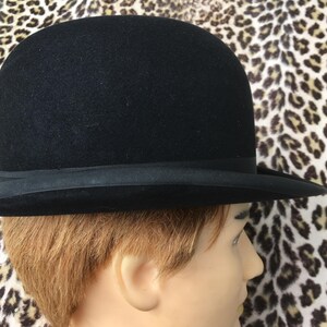 French Tirard 1900s Men DERBY BOWLER HAT ~ Luxurious Black Felt & Silk ...