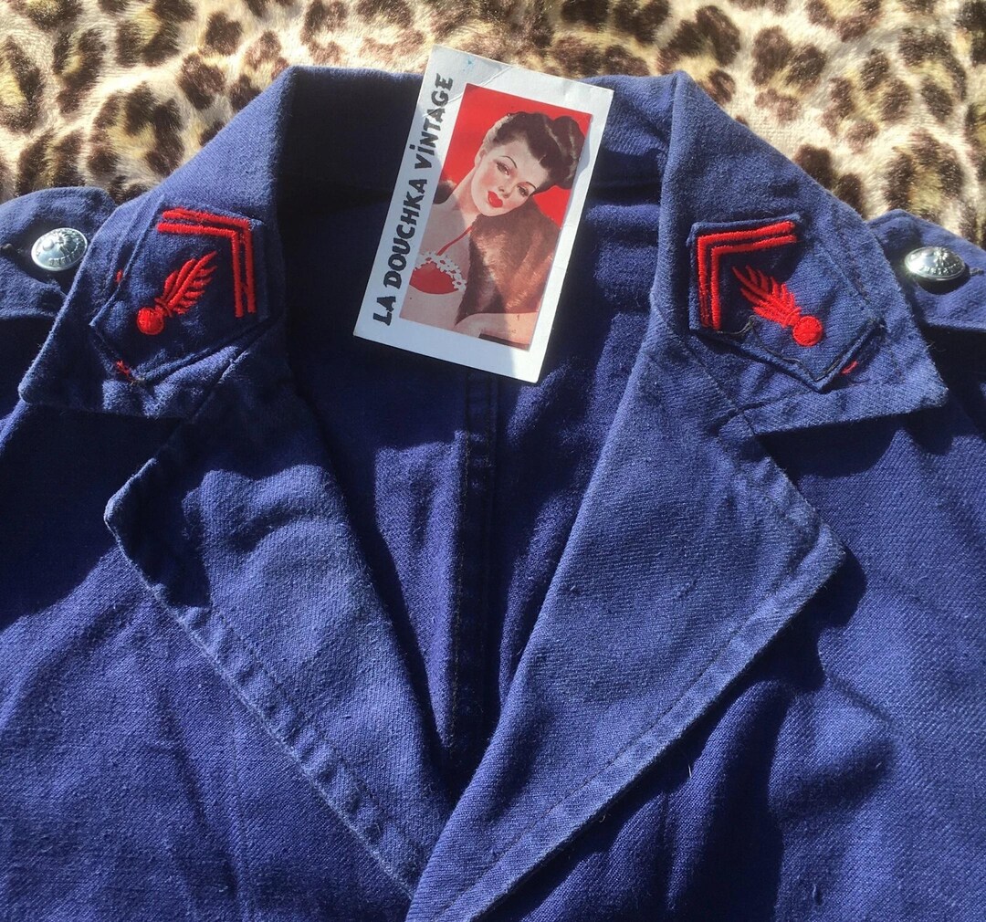 French 1930s Fireman FIREFIGHTER JACKET ~ Workwear / Uniform ~ Indigo ...