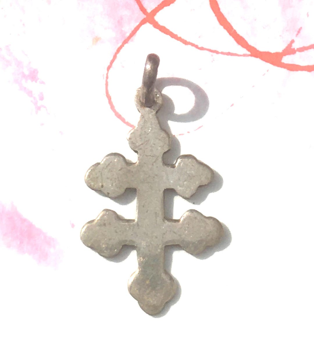 French WW2 1940s Sterling Silver Small Pendant Charm~ Cross of Lorraine ...