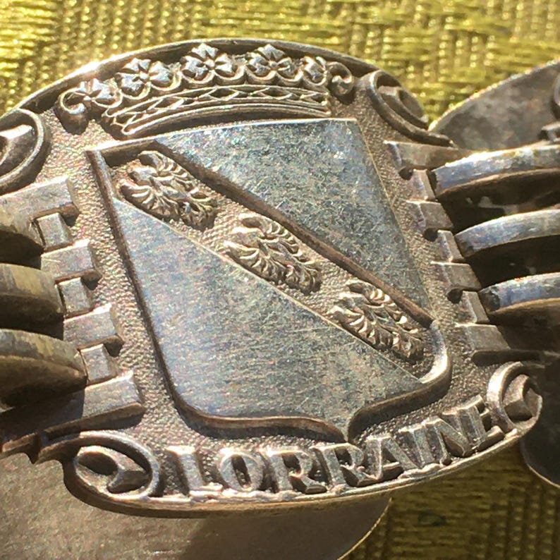 French 1930s SOUVENIR GATE Bracelet~heraldic Provinces Coat of Arms ...
