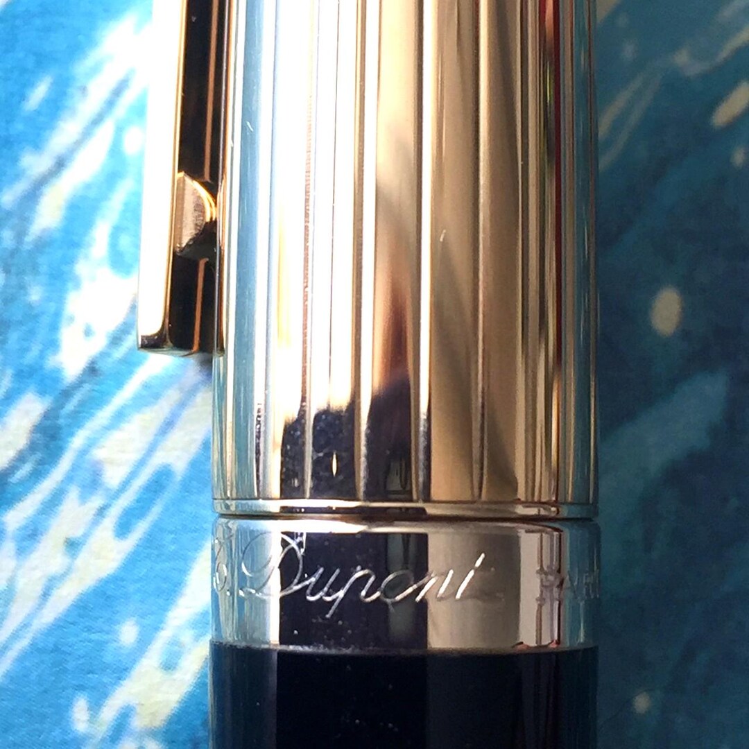 French Vtg Dupont Ellipsis 18K Nib Ink Fountain Pen - Black Resin ...