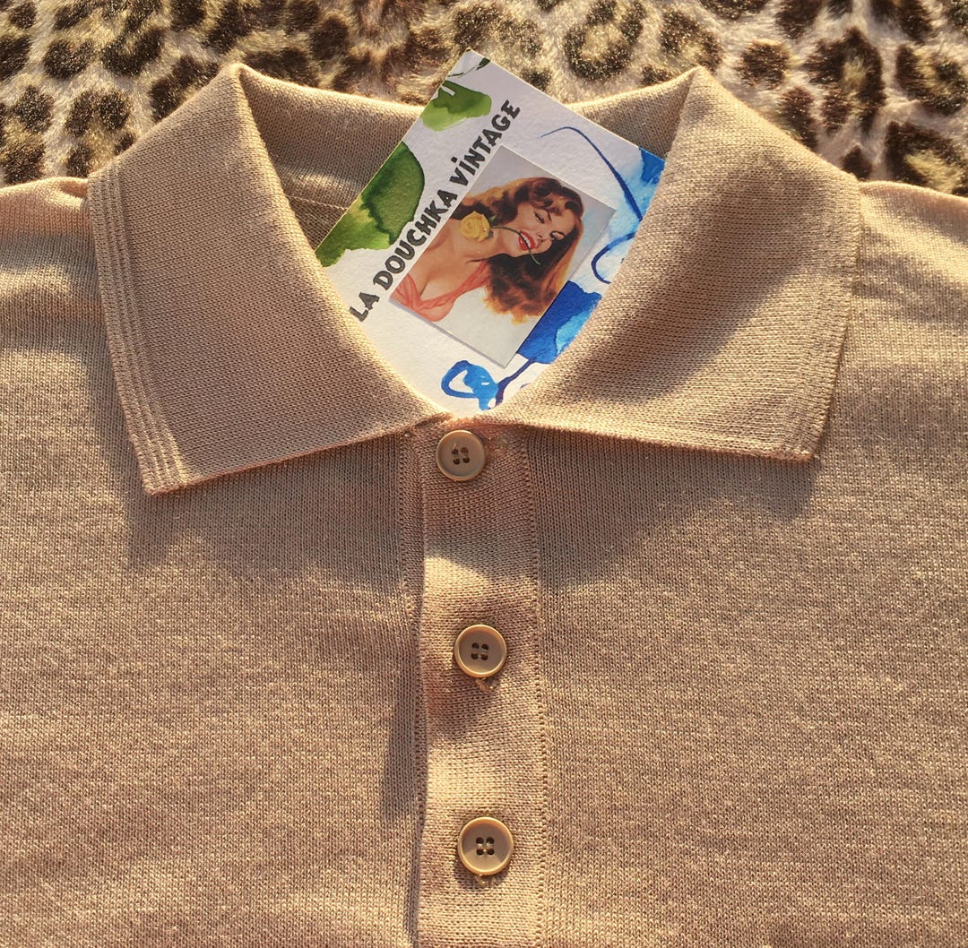 French Guy De Berac 1980s MEN POLO SHIRT Sweater~ Iconic Fil De Lumiere ...