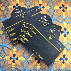 French Vintage Market Stall Chalk Pricing Signs Boards With Metal Stick ...