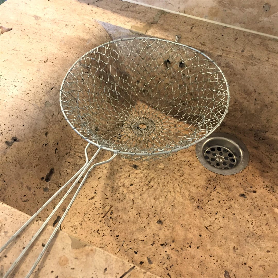 French 1960s Vintage Single Handle Salad Colander Stainer - Foldable ...