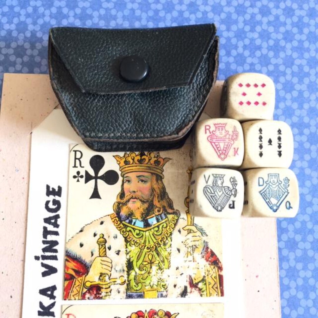 French 1920s Vintage Poker Dice Game ~ Travel / Pocket Size - 5 ...