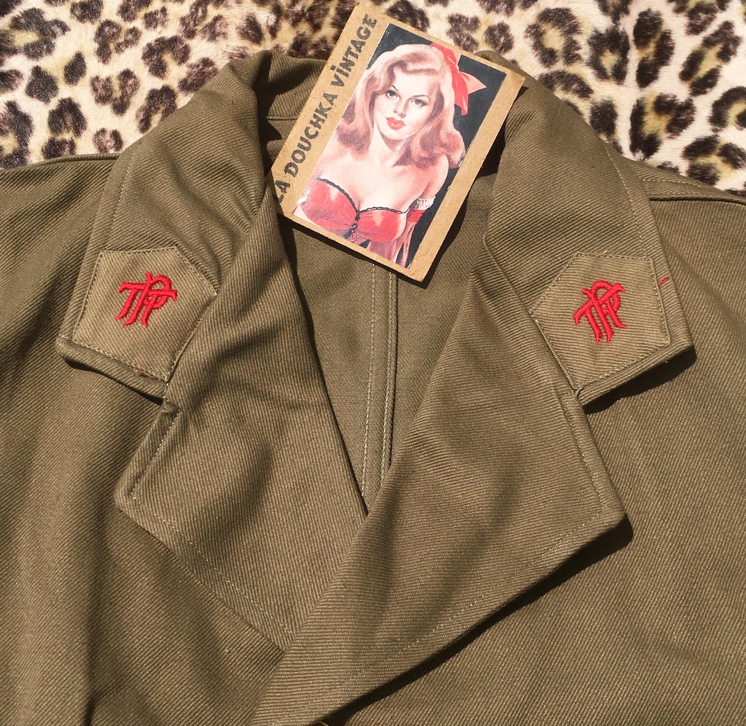 French 1940s MAILMAN JACKET~ Workwear/postal Uniform ~cotton Gabardine ...