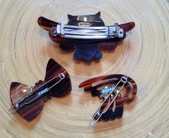 French 1950s Woman Vintage Hair Clip Barrettes - Lot … - Gem