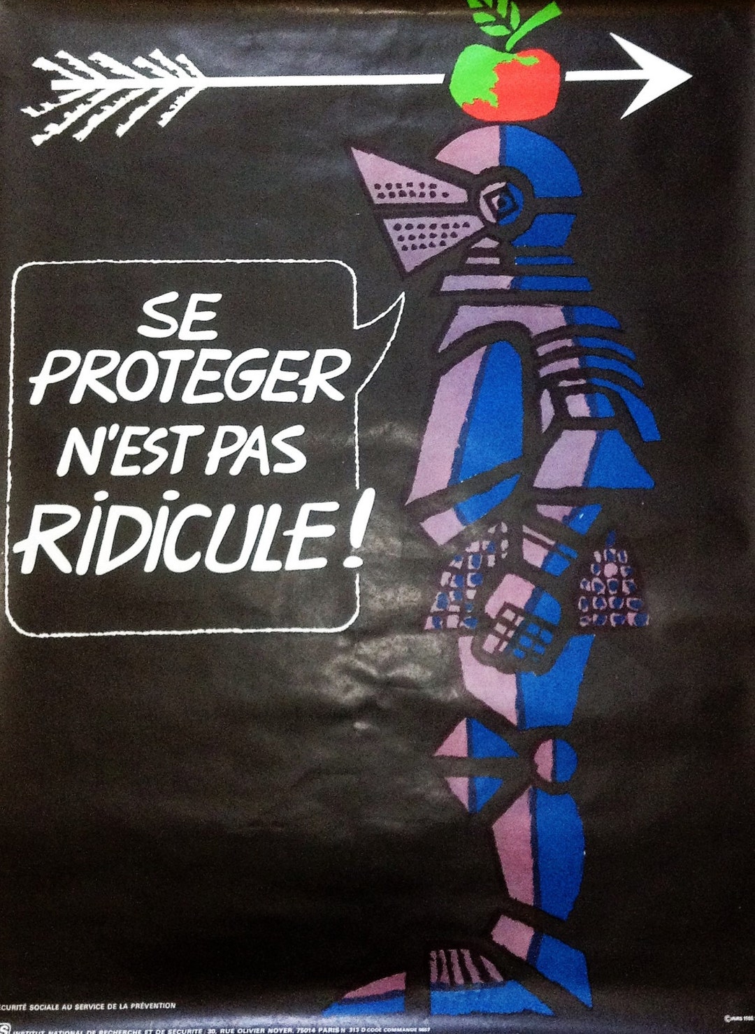 French 1980s Industrial Safety Campaign Poster - Loft Decor - Dated ...