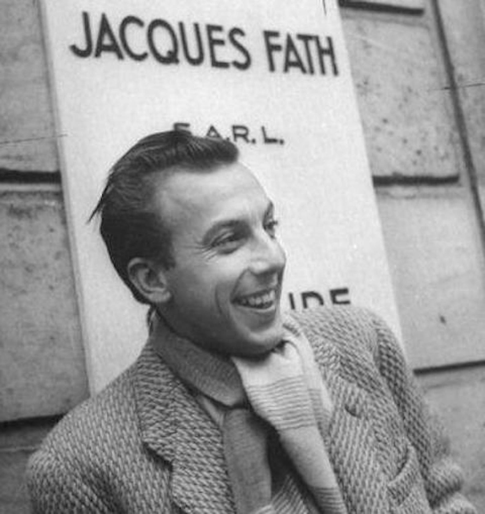 French Jacques FATH 1960s Women Long SILK SCARF Black & White ...