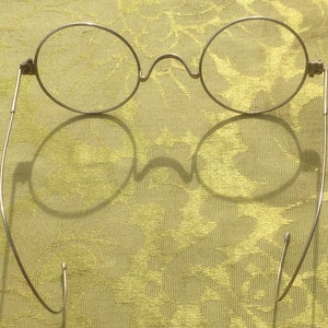French 1800s ROUND EYEGLASSES SPECTACLES Gandhi Style Silver Metal ...