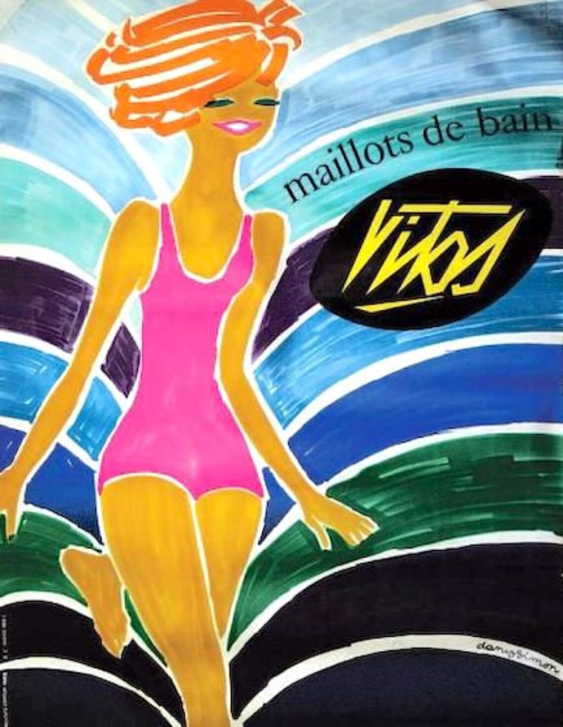 French 1960s Bikini Bottom Swimsuit Swimwear Monokini - Eye Catcher ...