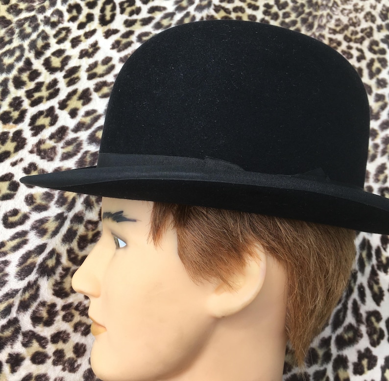French Tirard 1900s Men DERBY BOWLER HAT ~ Luxurious Black Felt & Silk ...