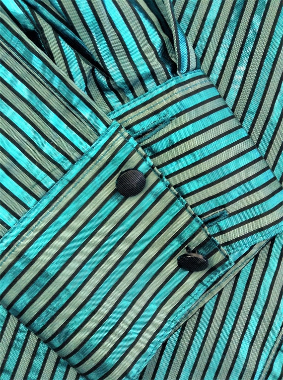 French 1990s Woman Vintage Iridescent Blouse Shirt an… - Gem