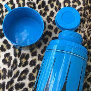 Aladdin 1950s Vacuum Flask THERMOS BOTTLE With CUP ~ Turquoise Blue ...