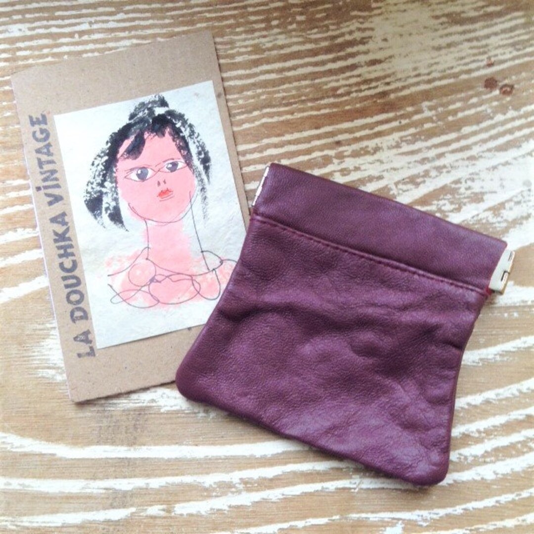 French Woman Vintage Squeeze Pocket Coin Wallet Purse - Soft Leather ...