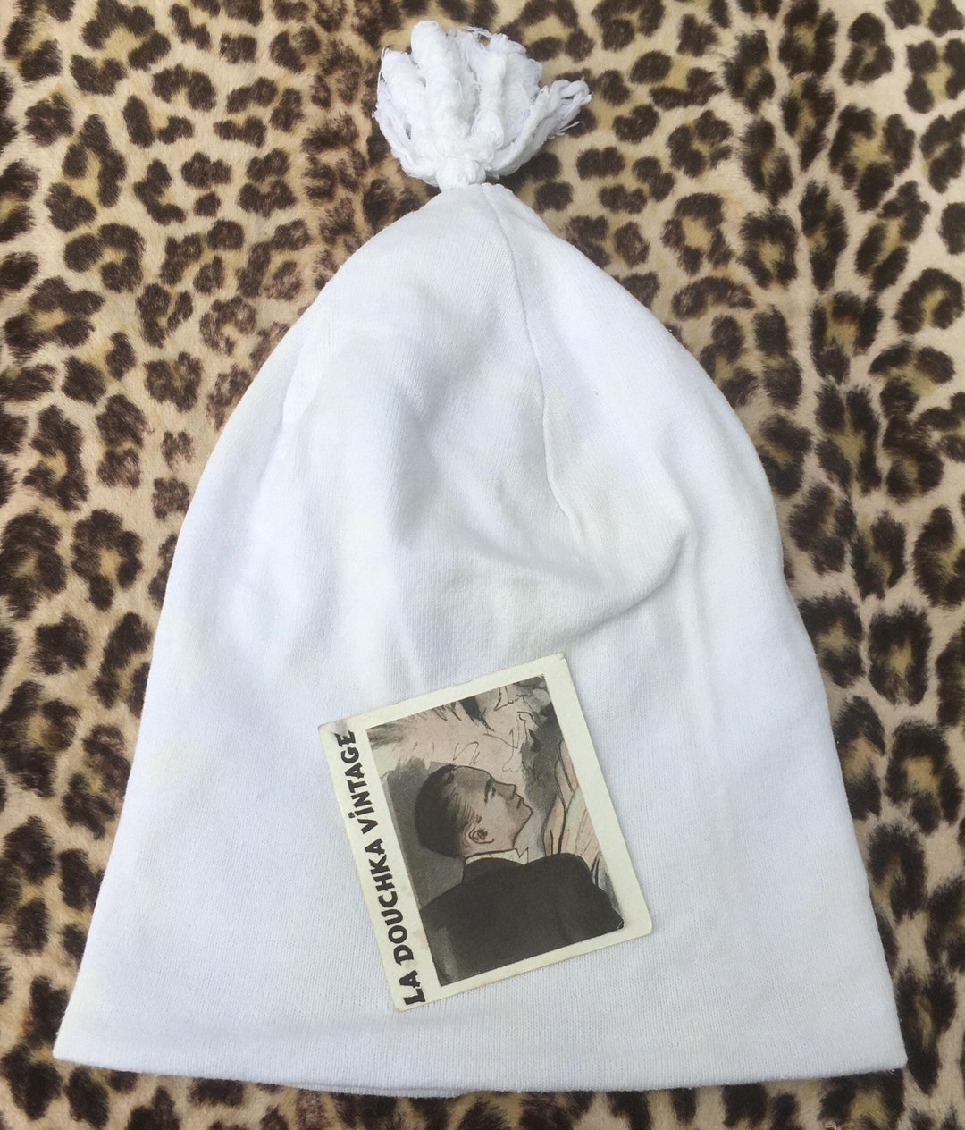 French Army WW1 1910s Soldier NIGHT HAT / Sleeping Bonnet Pom-pom ...