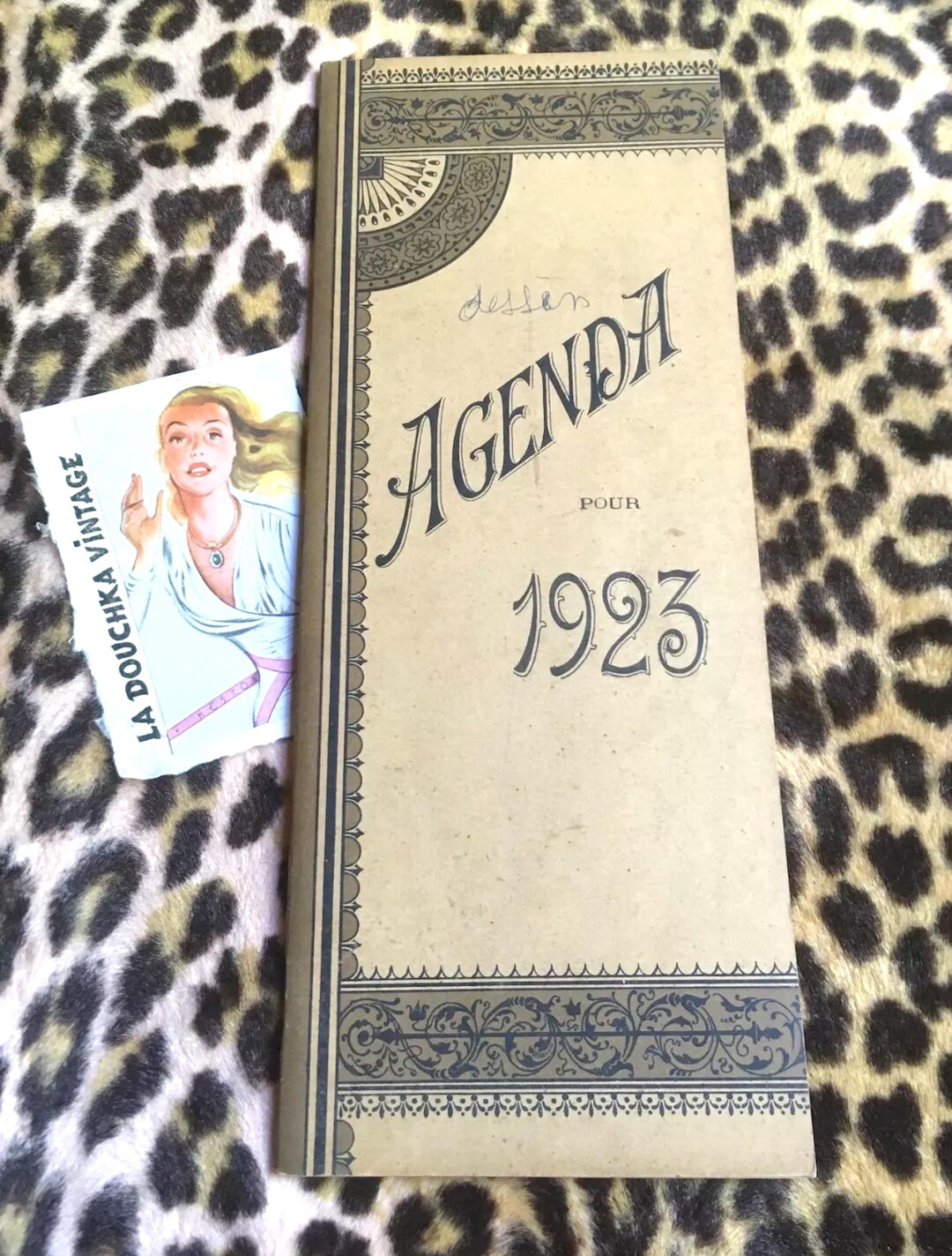 French 1920s Large Office / Desk AGENDA MEMENTO CALENDAR ~ Year : 1923 ...