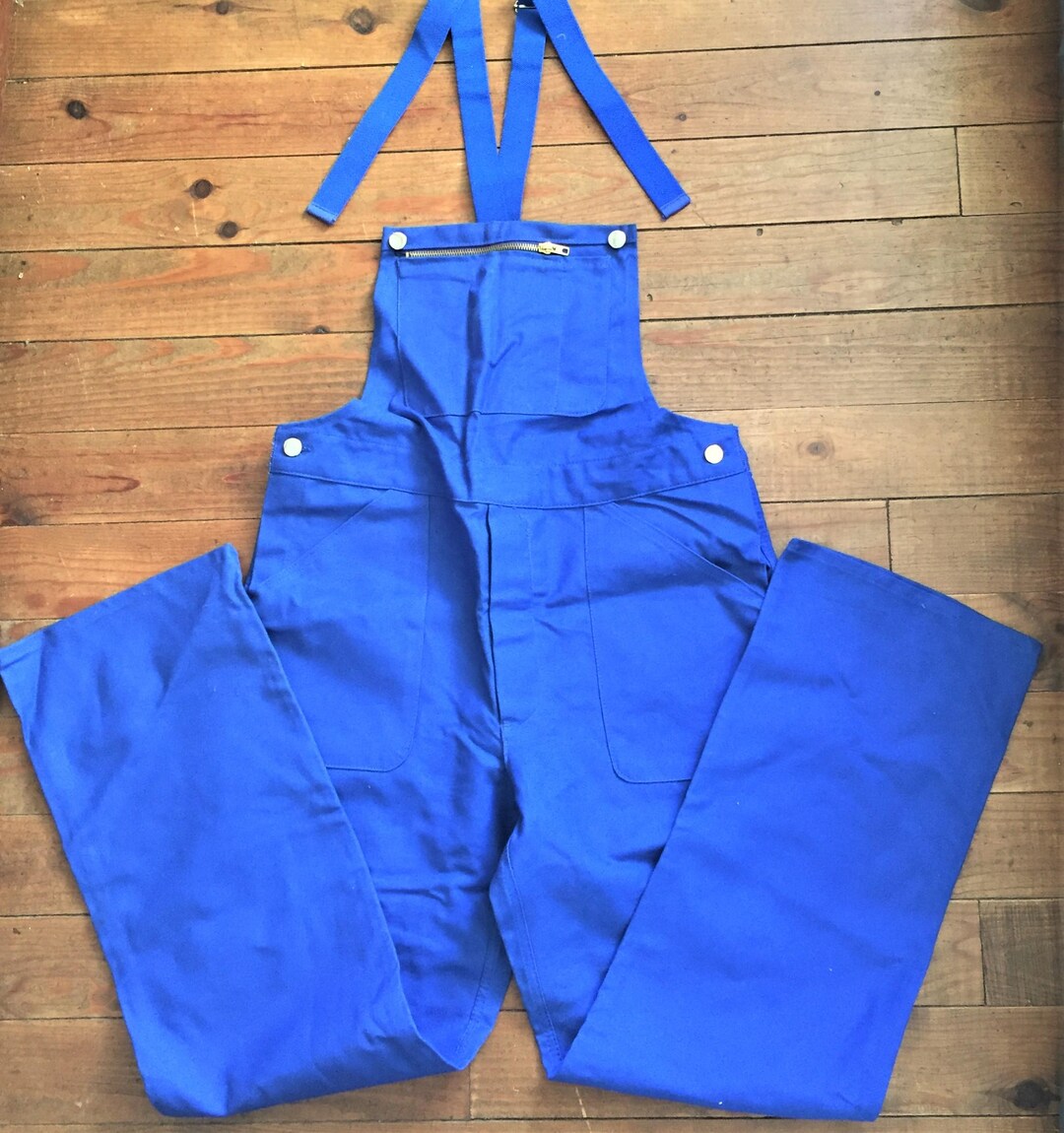 French 1960s Men Factory Mechanic Workwear Work Chore Bib Overalls ...