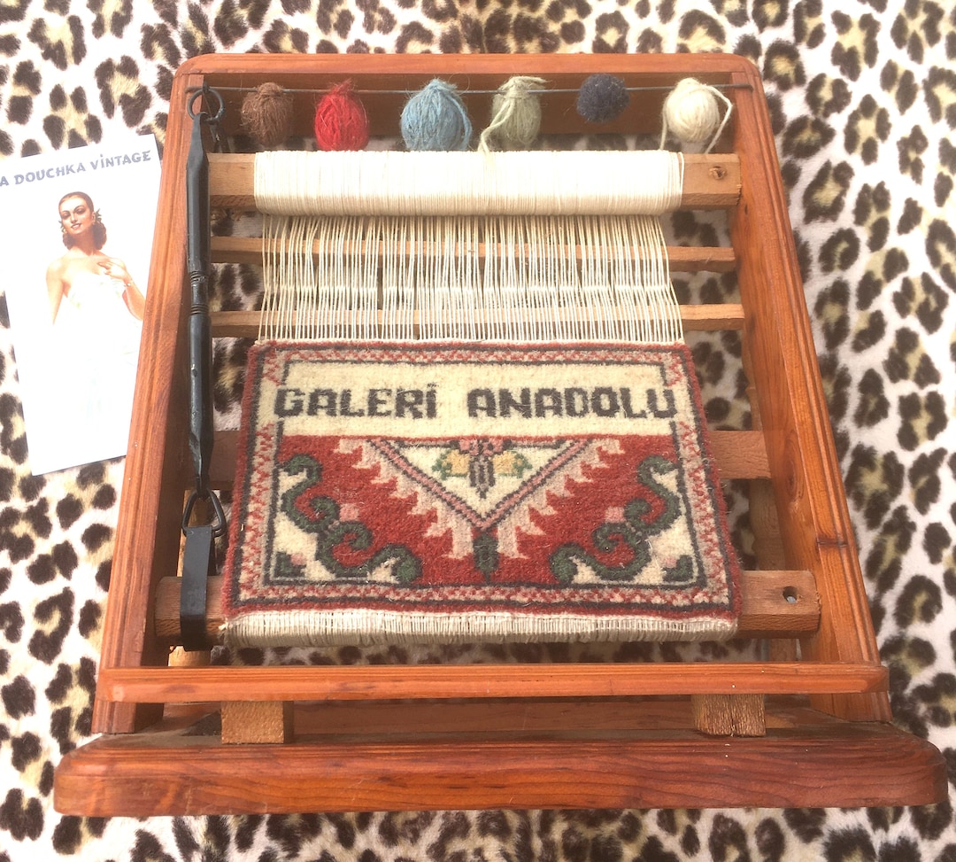 Turkish 1960s Small TABLETOP WEAVING LOOM Rug~ Salesman Display Size ...