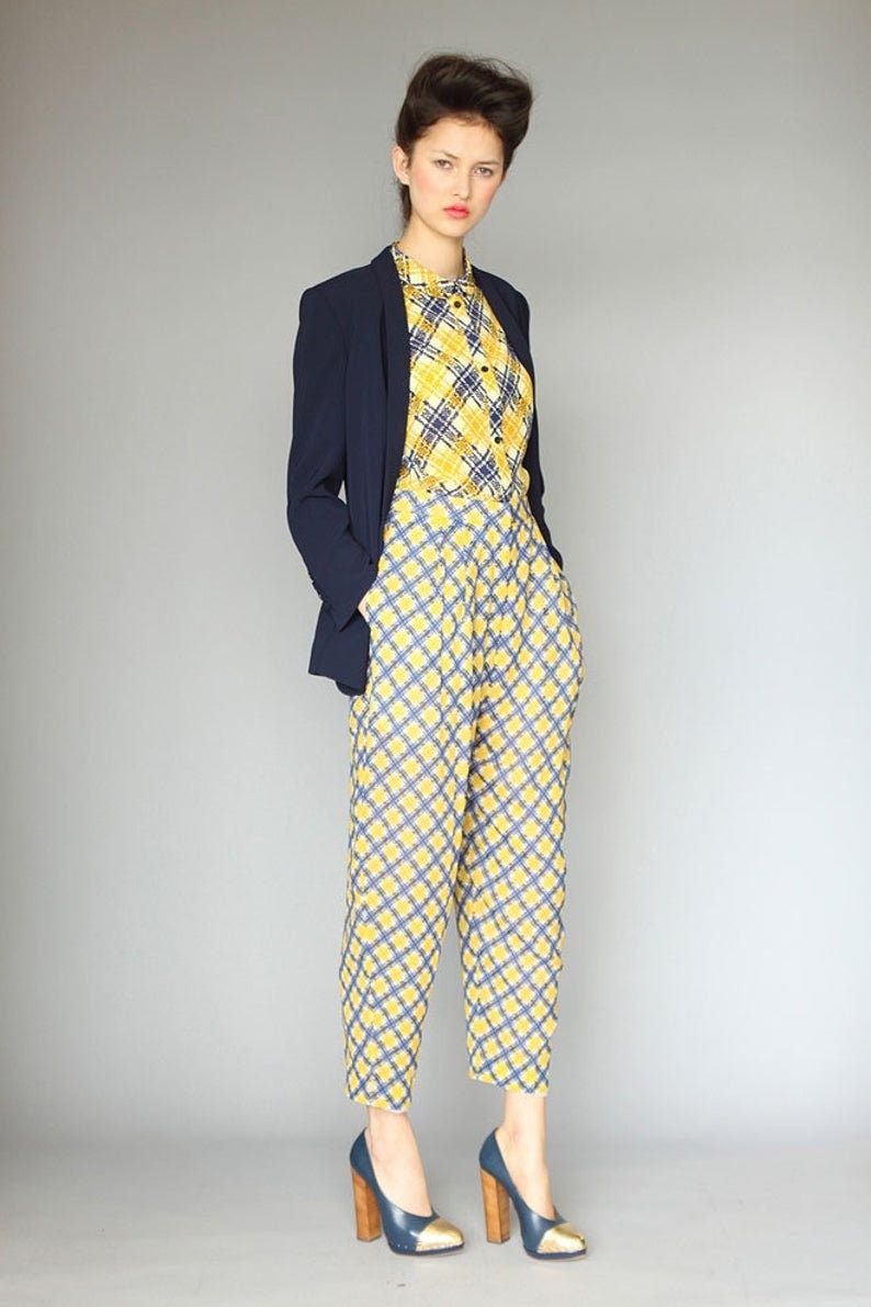 French 1990s Women Vintage High Waisted Pants Beautiful - Etsy